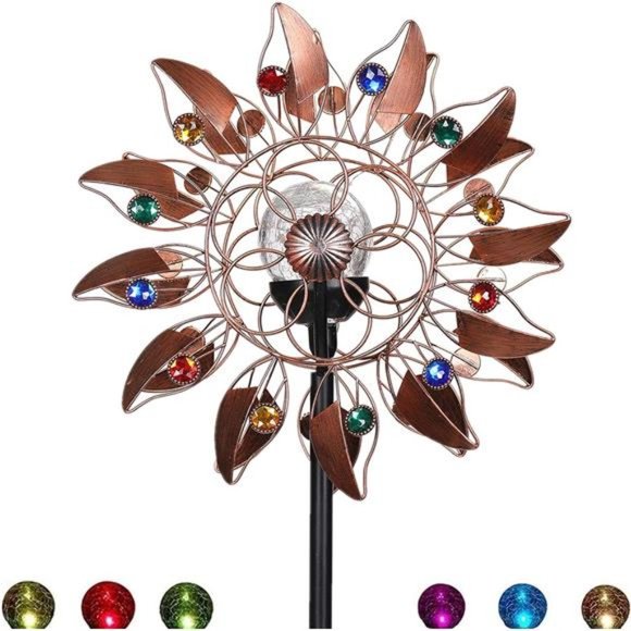 Accents | Solar Wind Spinner Multicolor Led Lighting By Solar Powered ...